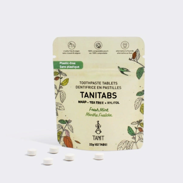 TANIT | Natural Toothpaste Tablets- Fresh Mint– Eco Beige