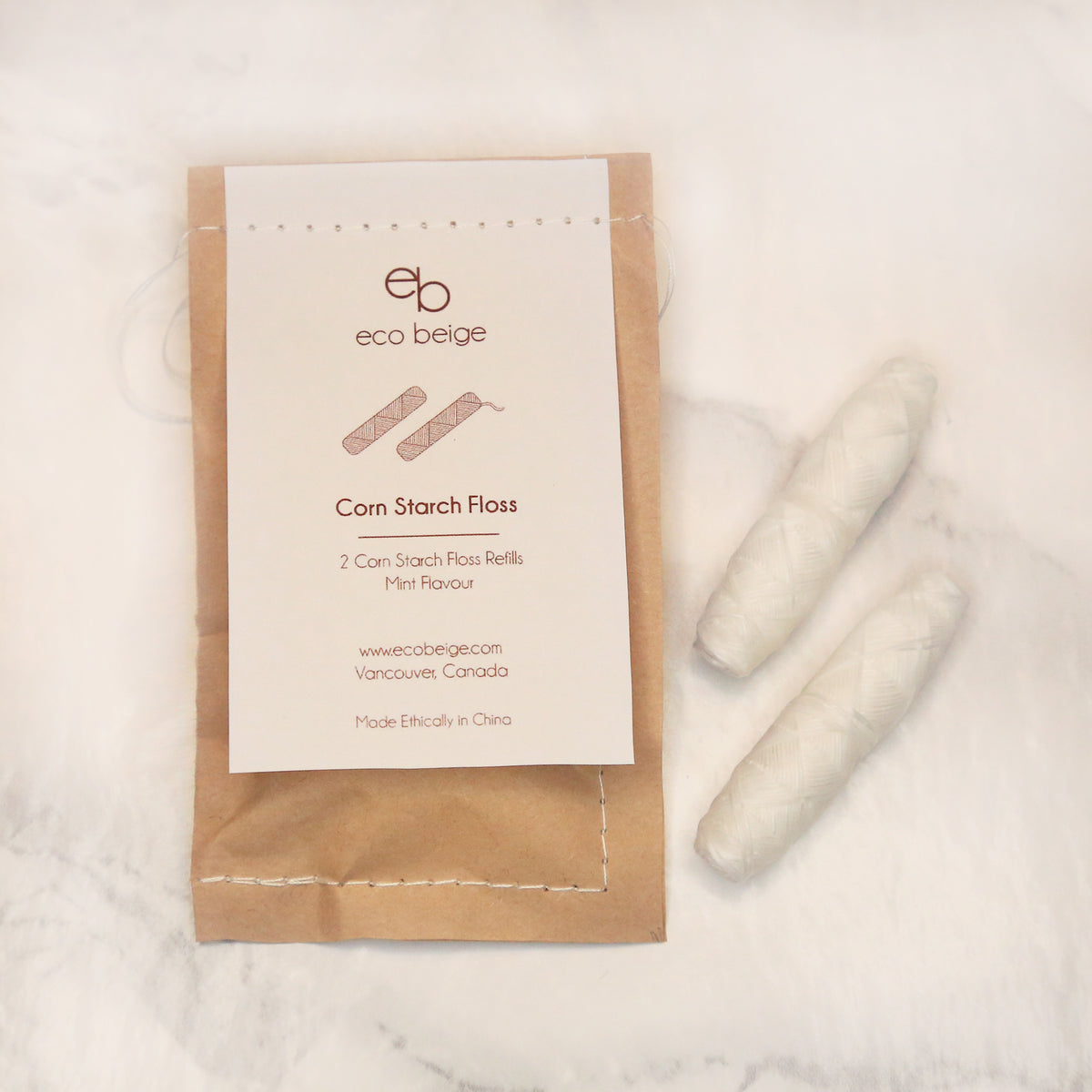 Corn Starch Floss Refill (Mint) | Eco Beige